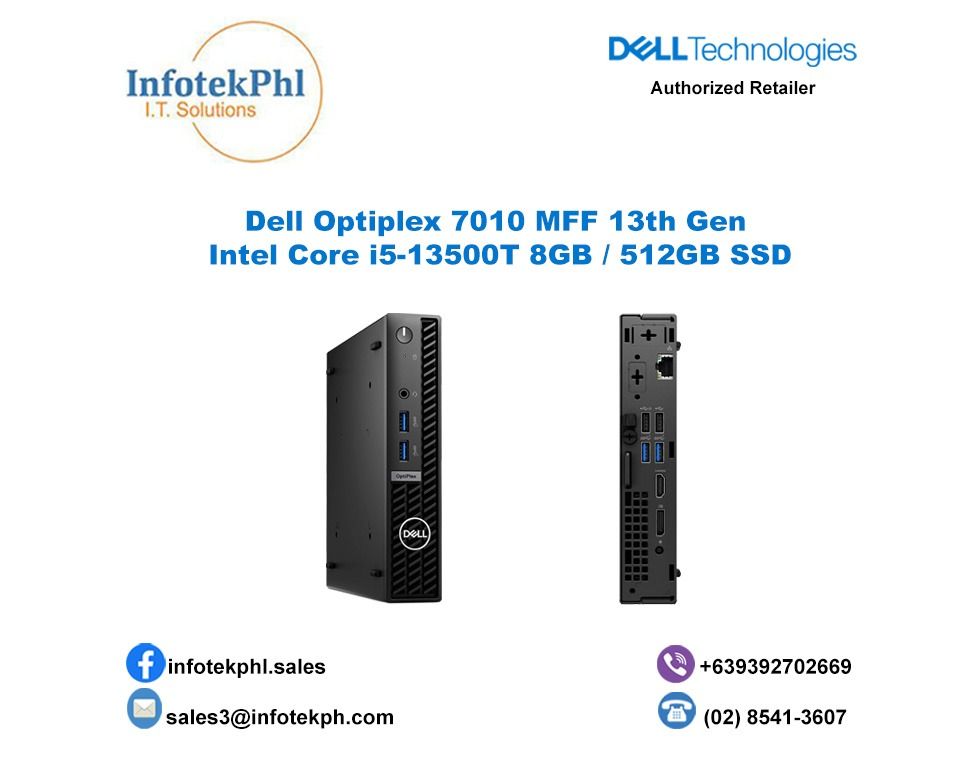 Desktop Dell Optiplex 7010 MFF 13th Gen Intel Core i5-13500T 8GB / 512GB SSD Desktop, Computers ...