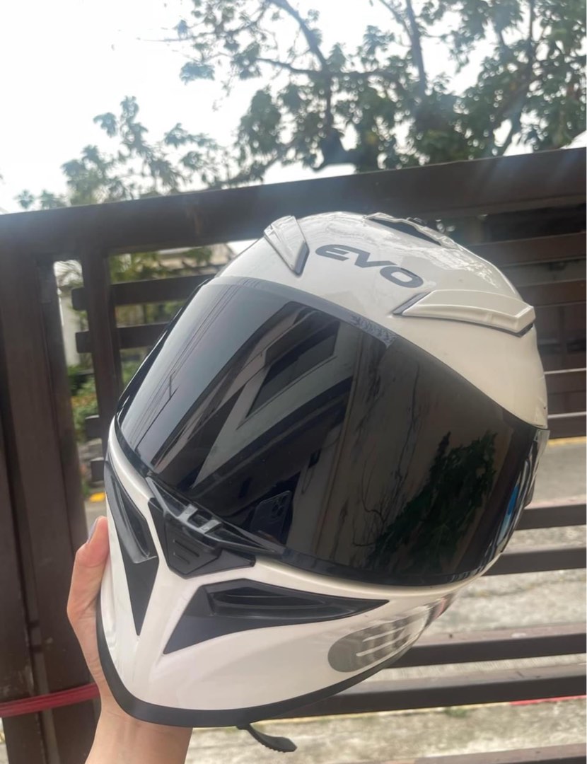 Helmet evo gsx 3000 pearl white authentic 100%, Motorbikes, Motorbike ...