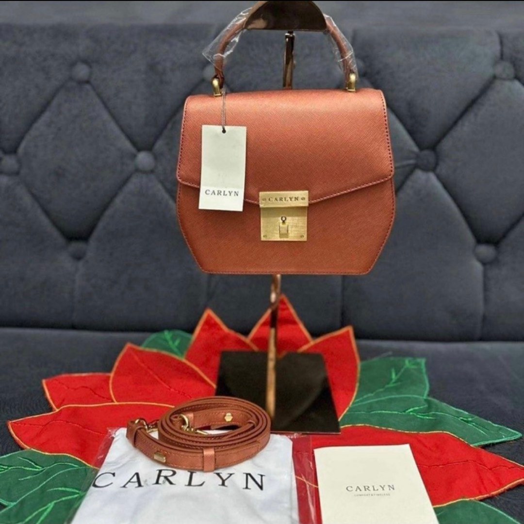 Limited Edition Carlyn Gemma Metallic Rust Top Handle 2 Way Sling Bag ...