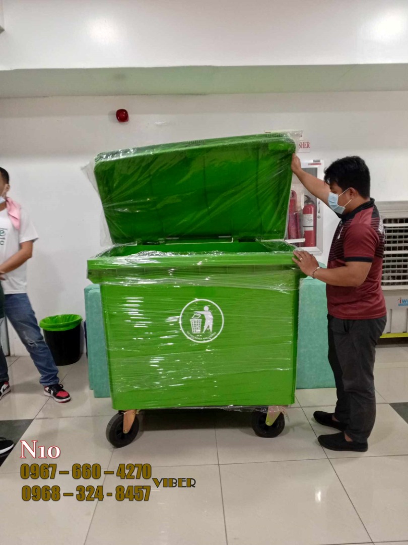 mobile trash bin 660 liters, Furniture & Home Living, Cleaning ...