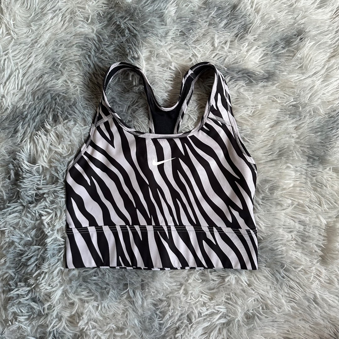 NIKE DRI-FIT ZEBRA SPORTSBRA, Women's Fashion, Activewear on Carousell