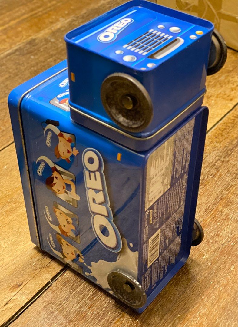 OREO Blue Canister Tin School Bus, Hobbies & Toys, Stationery & Craft ...