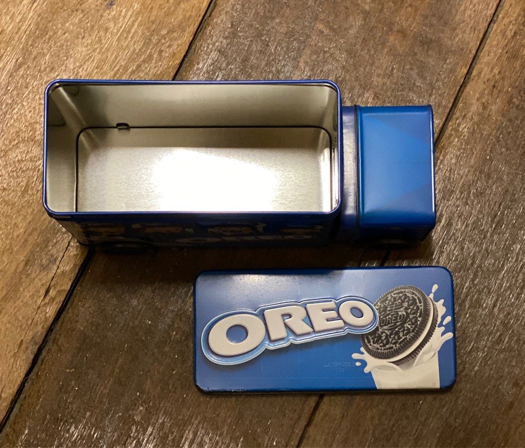 OREO Blue Canister Tin School Bus, Hobbies & Toys, Stationery & Craft ...