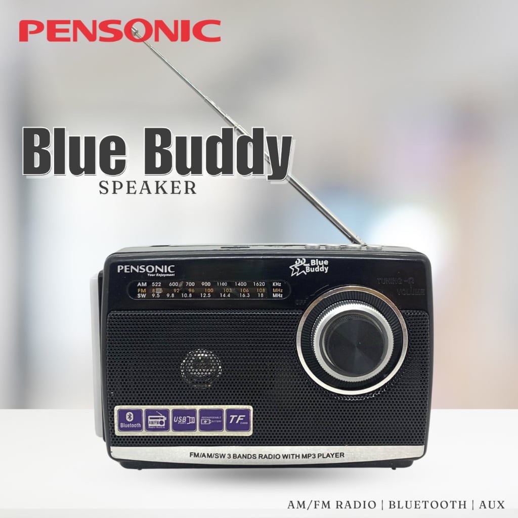 PENSONIC Blue Buddy Wireless Bluetooth/AM/FM Radio/ SW3 Band Radio With ...