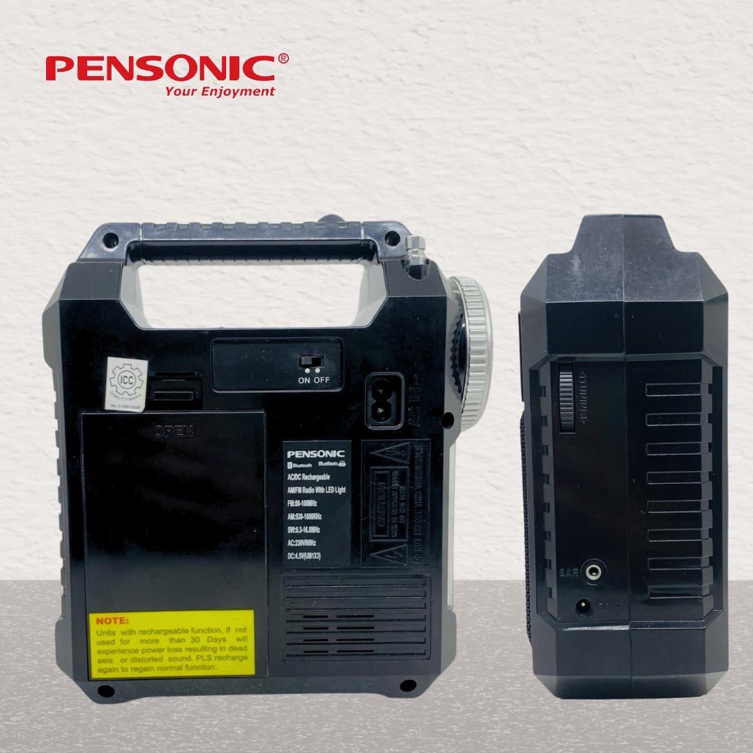 PENSONIC BlueBeats AC/DC Rechargeable AM/FM Radio/Bluetooth Portable ...