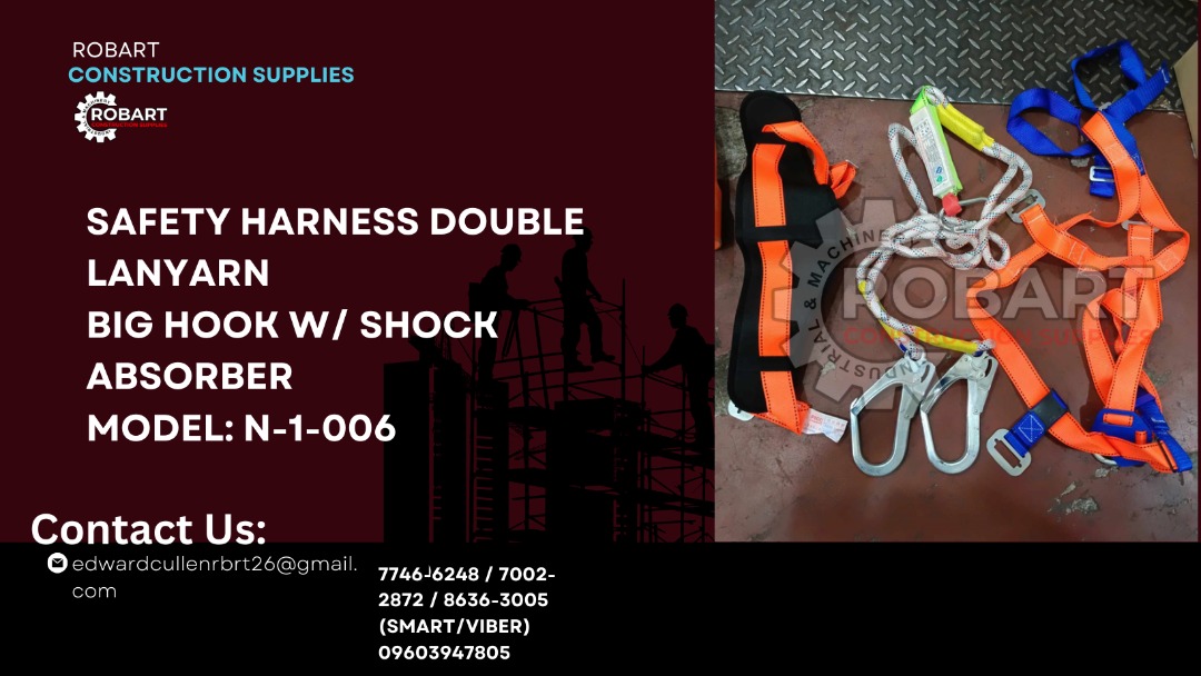 safety harness double lanyarn big hook w/ shock absorber, Commercial ...