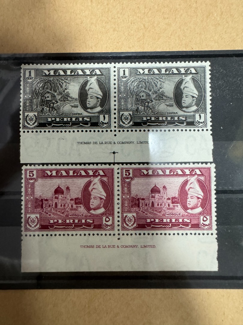 1957- Malaya Perlis 1c& 2c pair with Imprint in MNH FVF., Hobbies ...