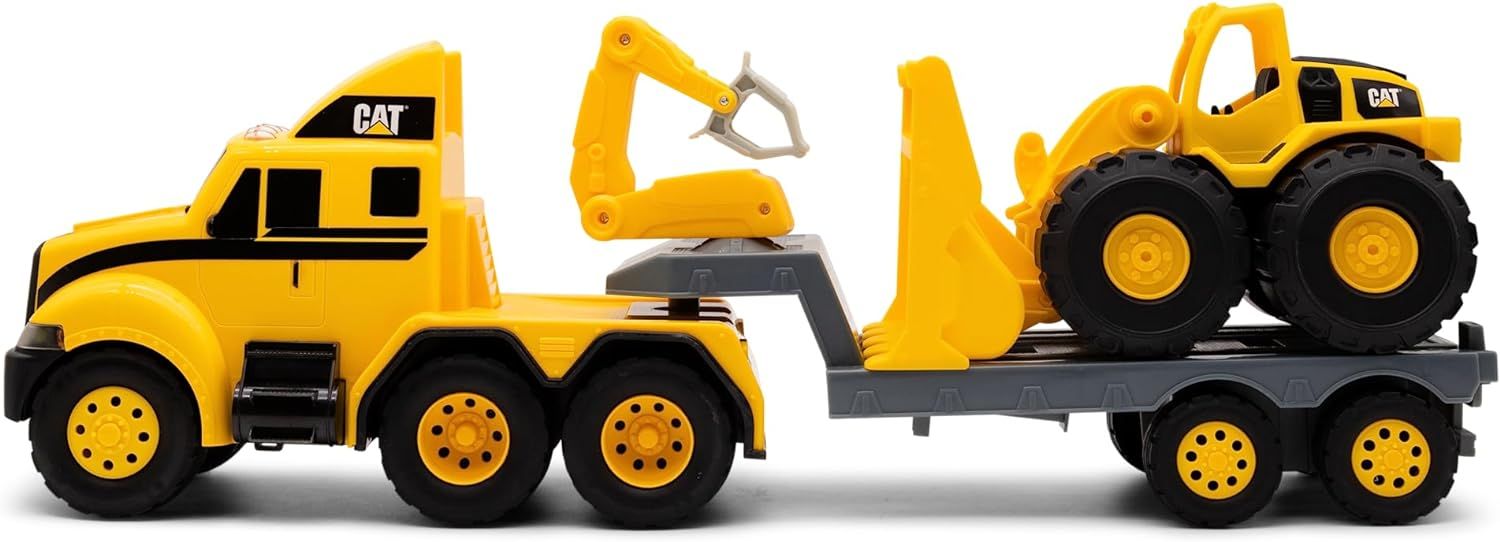 Cat Construction Heavy Mover Caterpillar Toy Semi Truck and Trailer ...