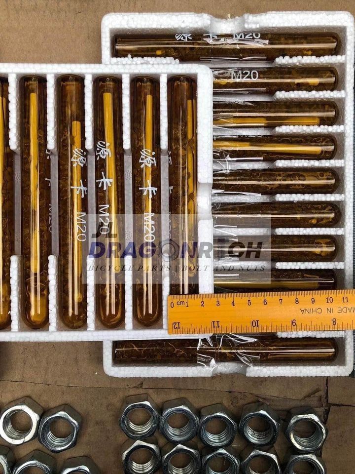 Chemical Anchor / Anchoring Bolt Complete Set w/ test tube glass epoxy ...