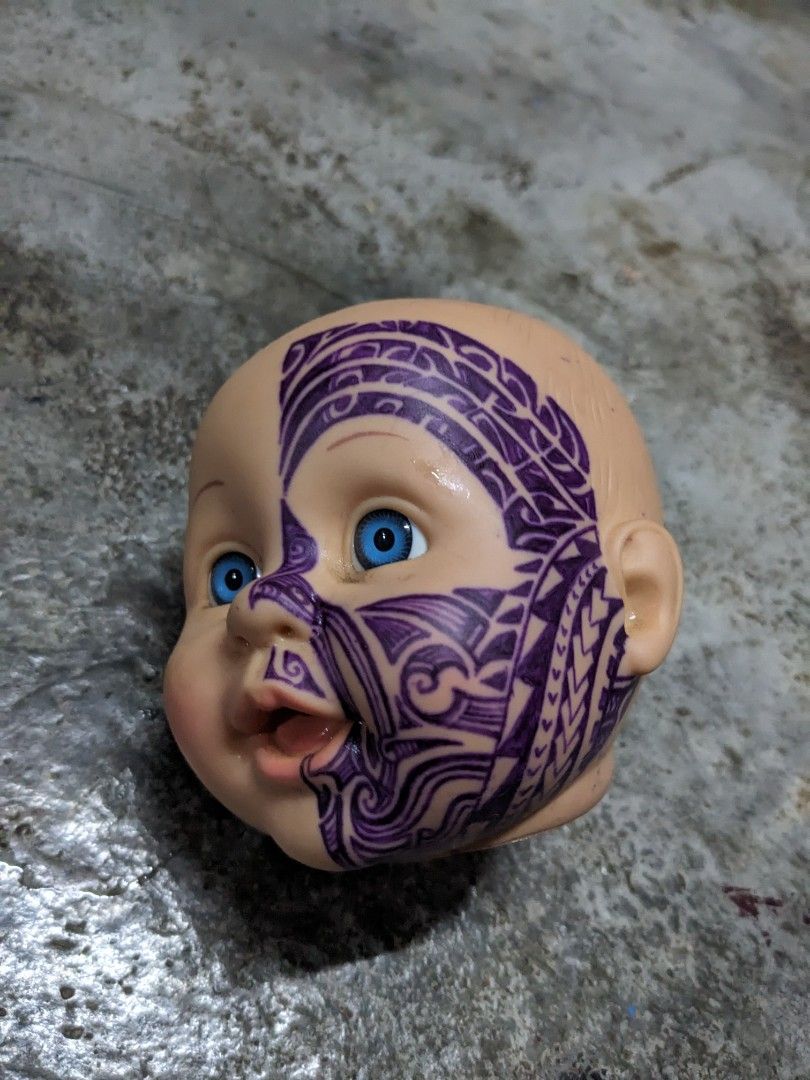 Hand Painted Doll Head Maori Polynesian Samoan Asuelu, Hobbies & Toys ...