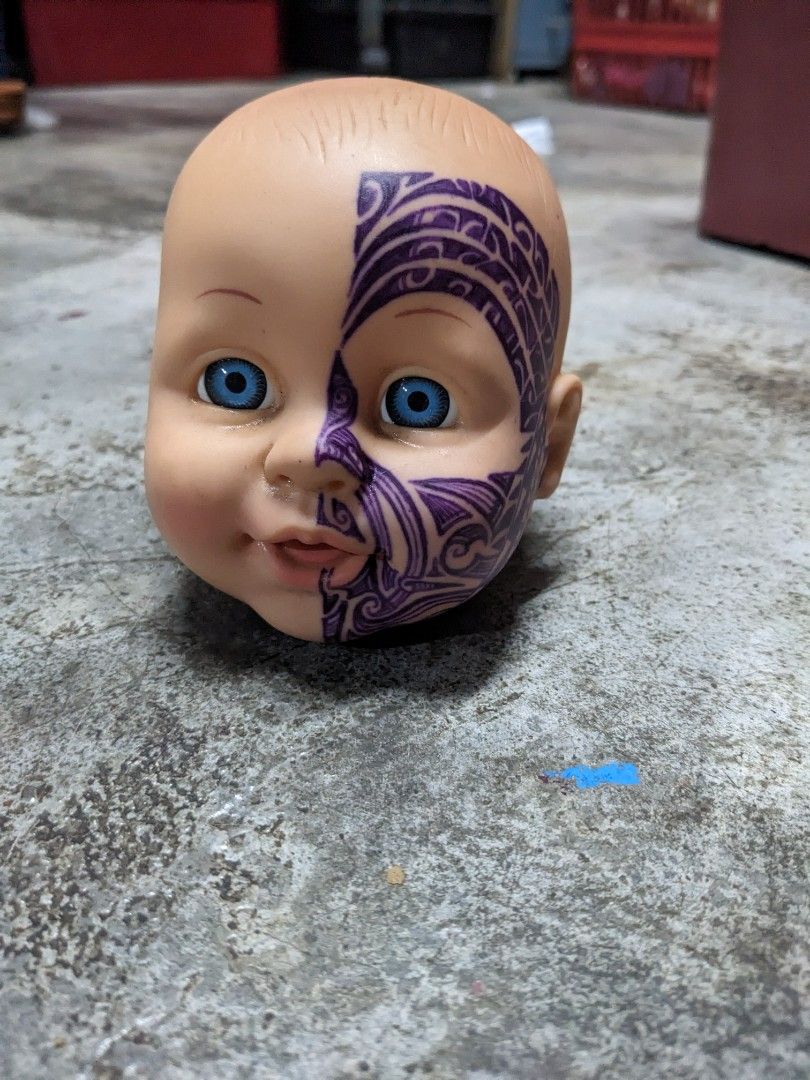 Hand Painted Doll Head Maori Polynesian Samoan Asuelu, Hobbies & Toys ...
