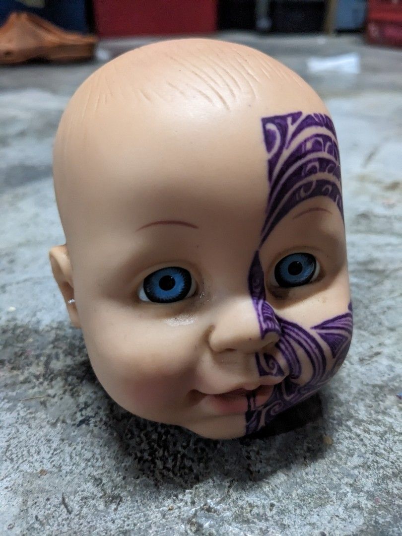 Hand Painted Doll Head Maori Polynesian Samoan Asuelu, Hobbies & Toys ...