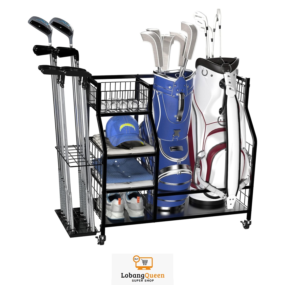 Harmon Wandyer Golf Storage Organizer for Garage, Golf Bag Holder Club ...