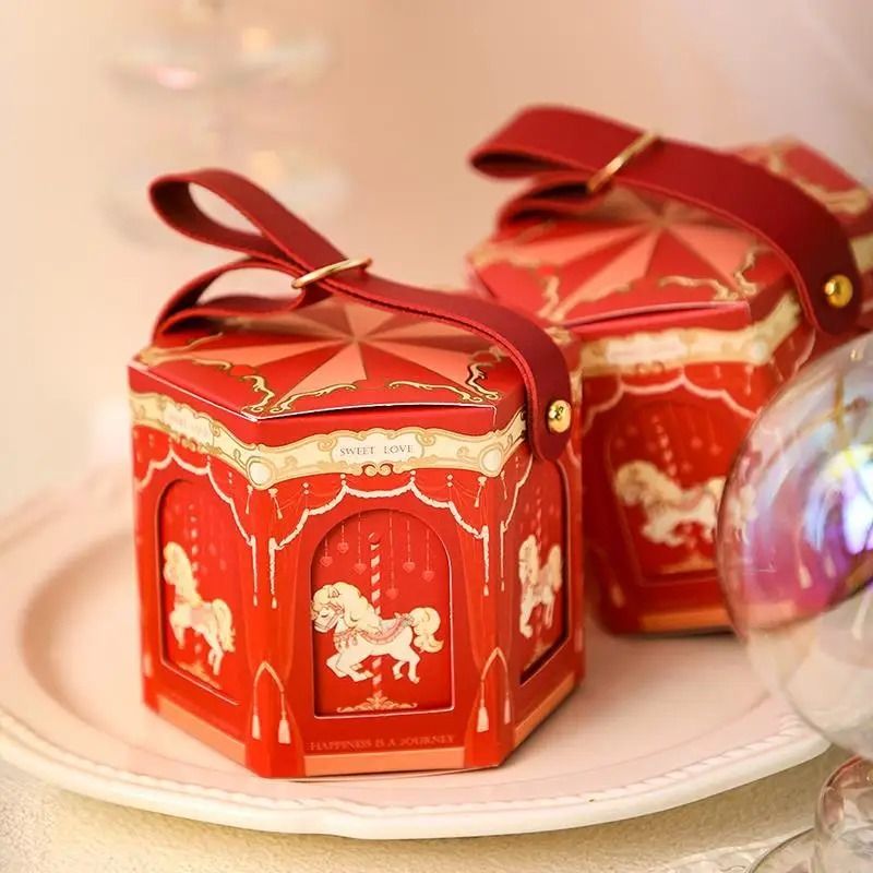 Hexagonal Carousel Gift Boxes Wedding Favours for Guests Baby Shower ...