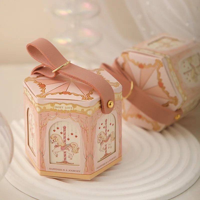 Hexagonal Carousel Gift Boxes Wedding Favours for Guests Baby Shower ...