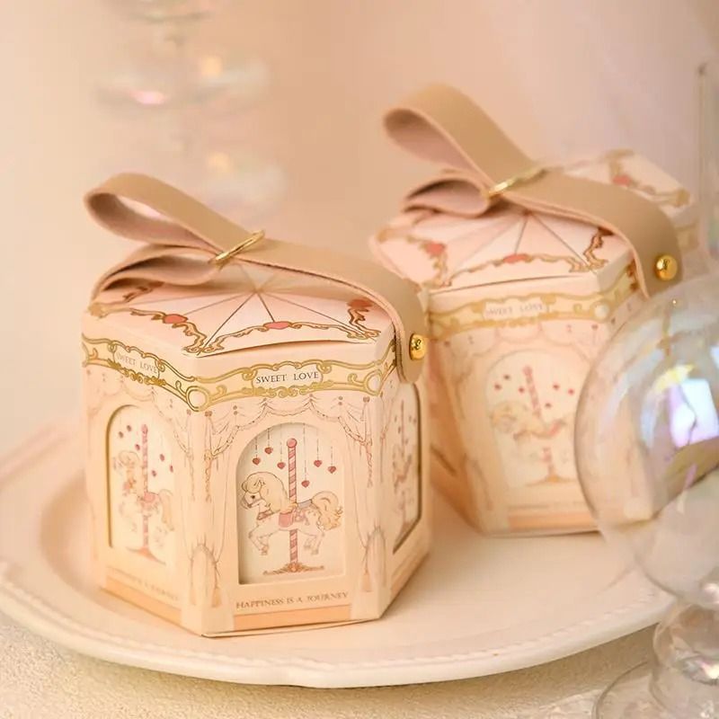 Hexagonal Carousel Gift Boxes Wedding Favours for Guests Baby Shower ...