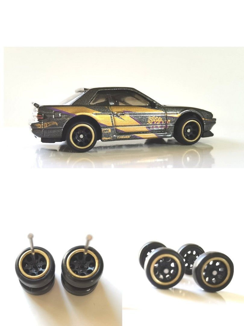 Hot Wheels Diecast custom Tayar Getah 8 Dots Black for Nissan Silvia ...