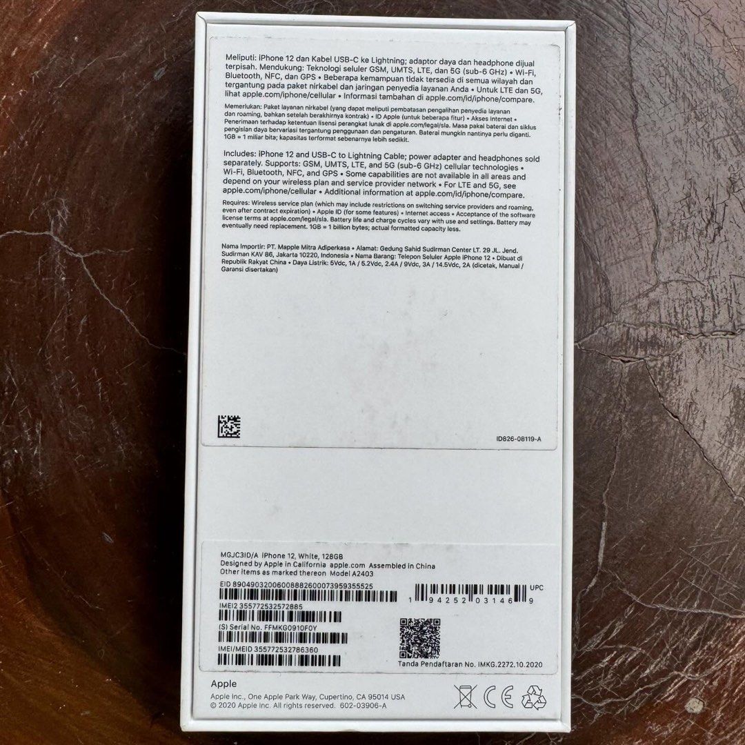 iPhone 12 128GB White Digimap ID/A Garansi Sampai 25-12-2024, Telepon ...