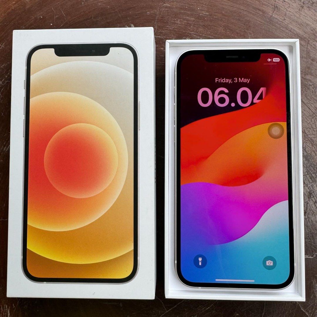 iPhone 12 128GB White Digimap ID/A Garansi Sampai 25-12-2024, Telepon ...