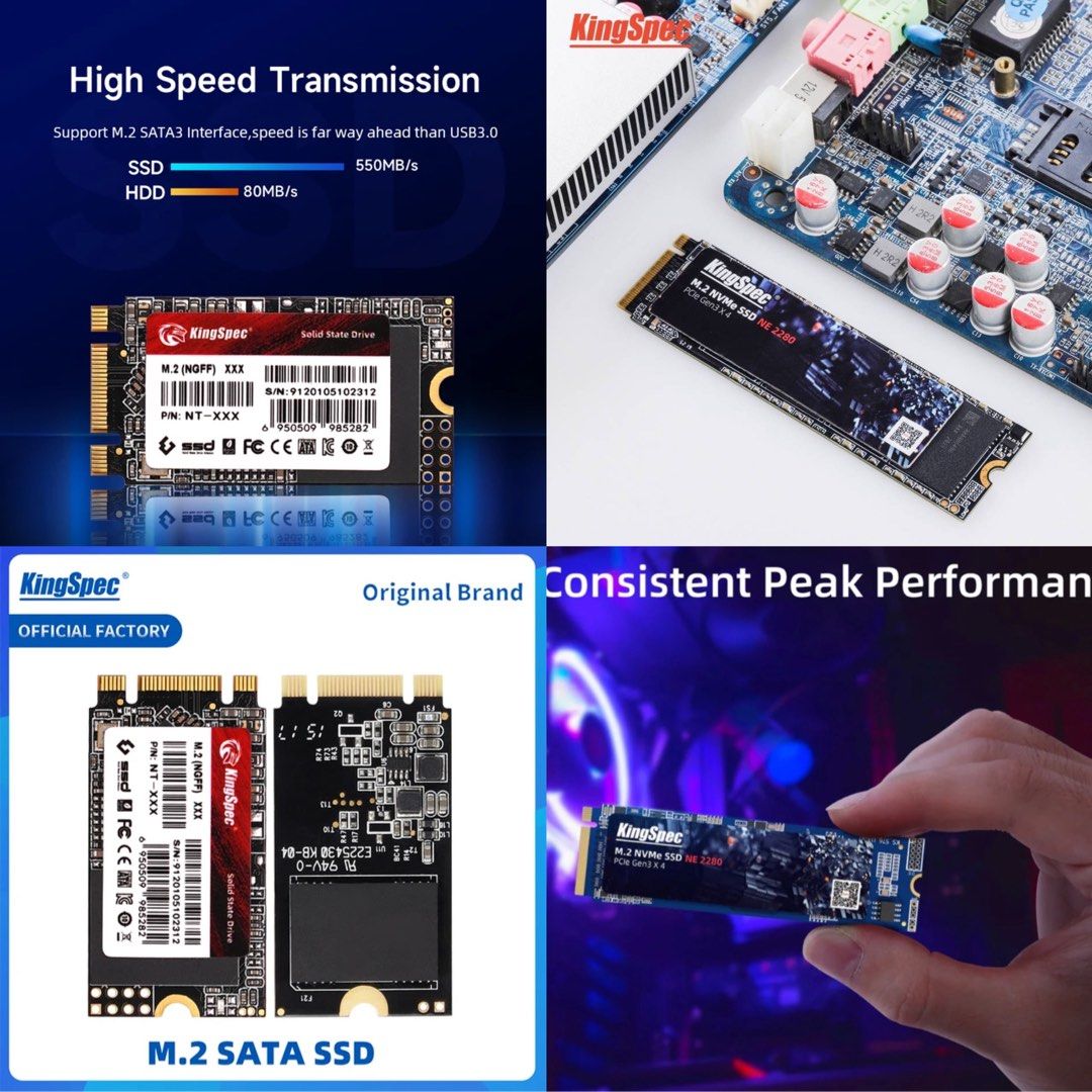 XRAYDISK KingSpec FIREBAT M2 SSD NVMe PCIe SATA 128GB 256 GB 512GB 1TB 2TB M.2 2230 2242 2280 ...