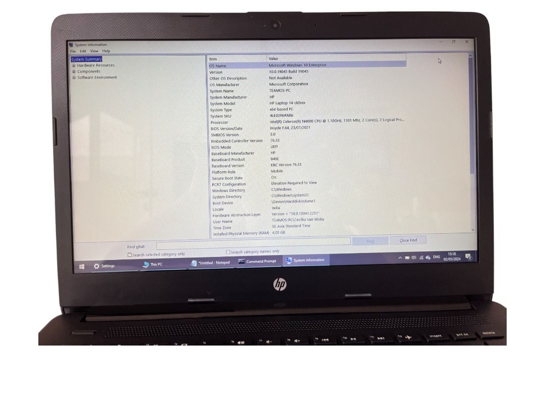 Laptop Hp Ck Xxx Intel Celeron N Elektronik Komputer Laptop Di Carousell