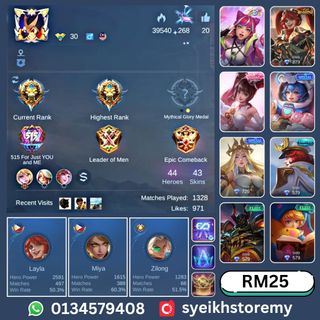 MLBB ACCOUNT, Video Gaming, Video Games, Nintendo on Carousell