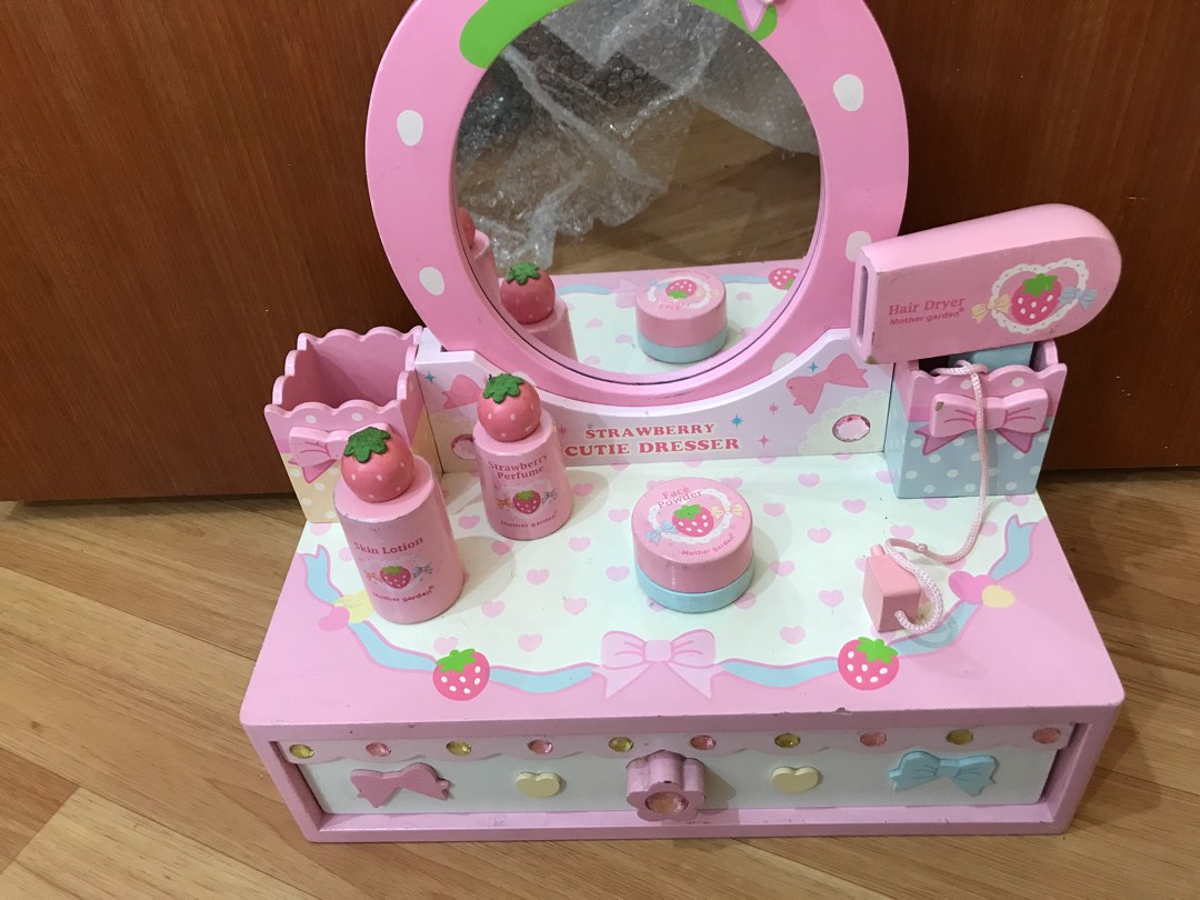 Mothergarden wooden makeup table, Hobbies & Toys, Toys & Games on Carousell