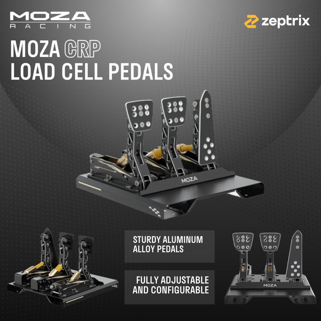 MOZA Racing CRP Load Cell Three Pedals | SIM Racing Pedals | Fully ...