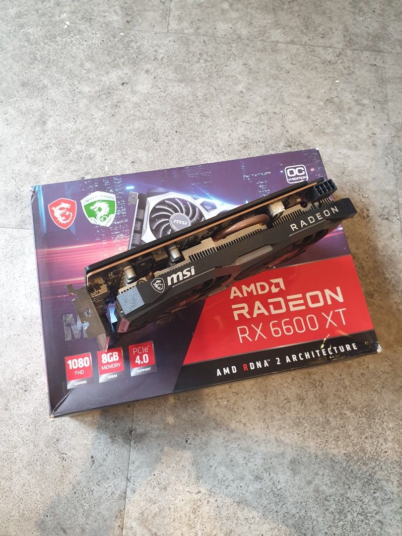 MSI MECH RX 6600 XT OC 8GB DDR6 128BIT RADEON VGA CARD / RX6600 XT, Elektronik, Bagian Komputer ...