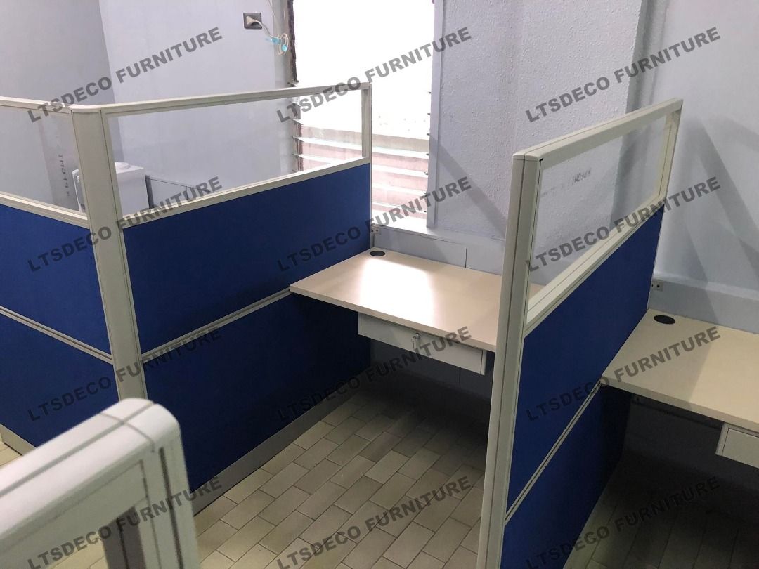 OFFICE PARTITION/ MODULAR PARTITION/ OFFICE TABLE WITH GLASS PARTITION ...
