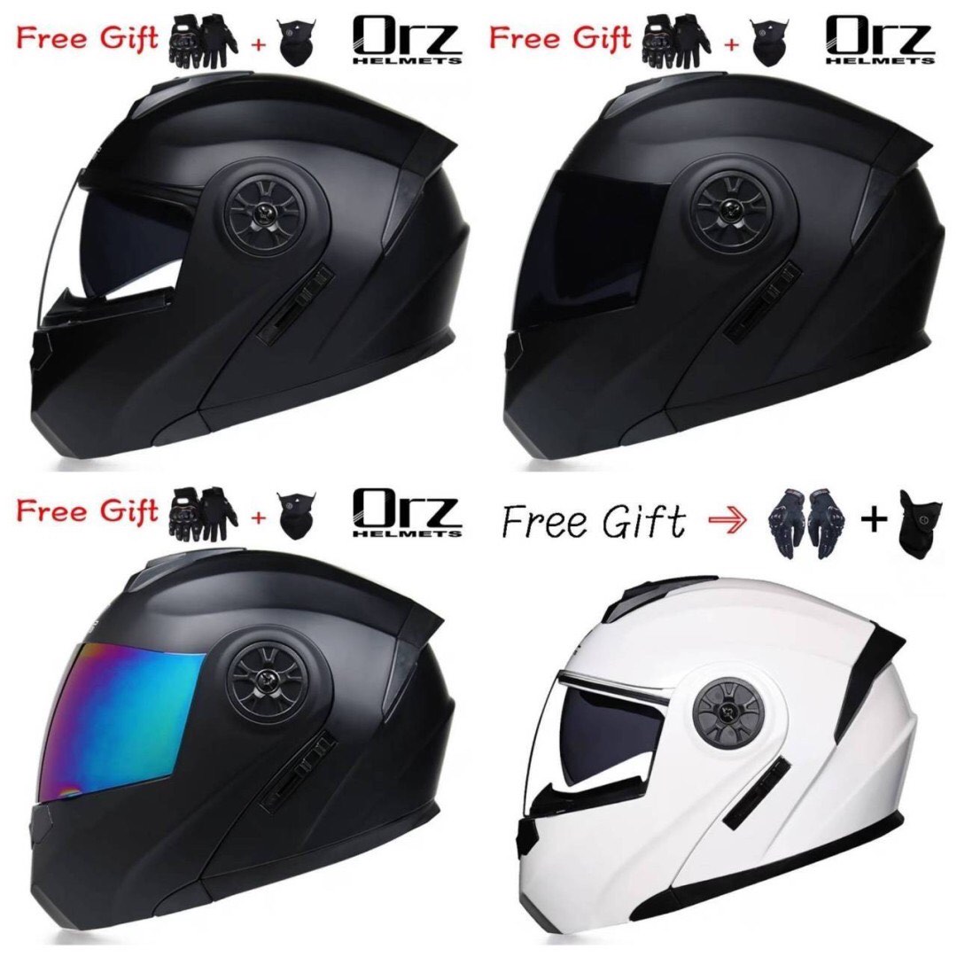 ORZ modular motorbike helmet with double visor and DOT certificate 100% ...