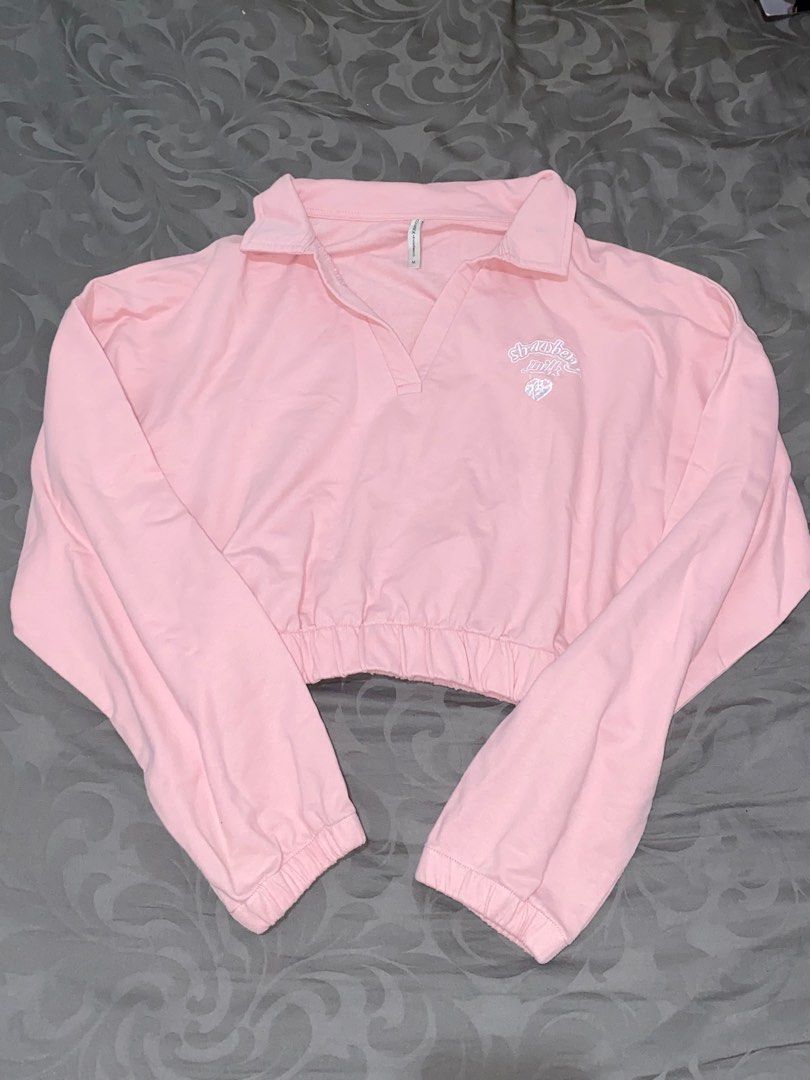 Pink strawberry colorbox top, Fesyen Wanita, Pakaian Wanita, Atasan di Carousell