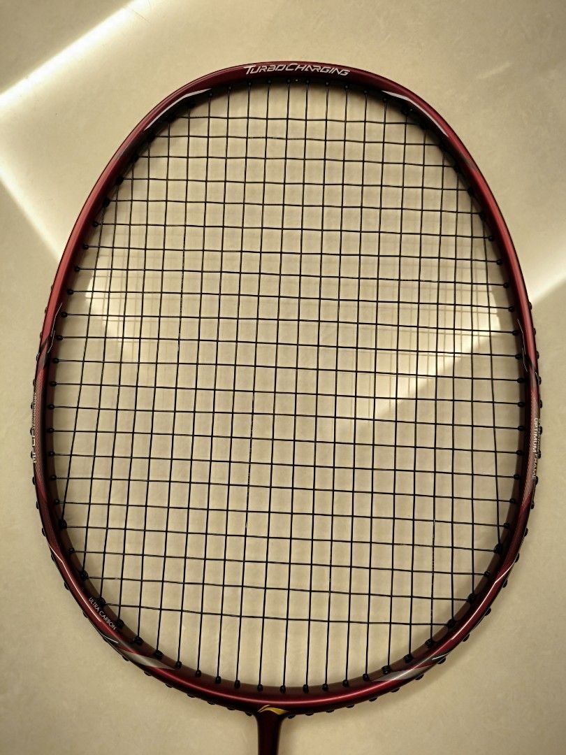 RACKET: LI-NING TURBO CHARGING Z COMBAT BADMINTON RACQUET - RED/BLACK ...