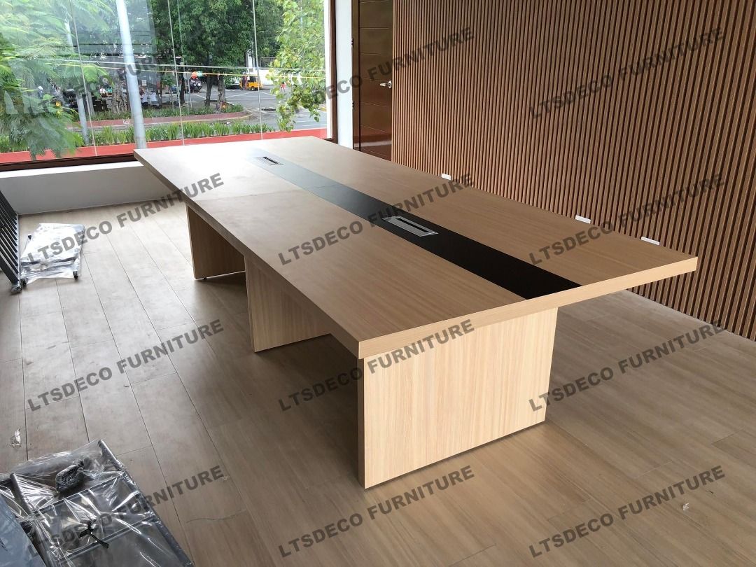 Rectangular Shape in Laminated Finish Conference Table Office Partition ...