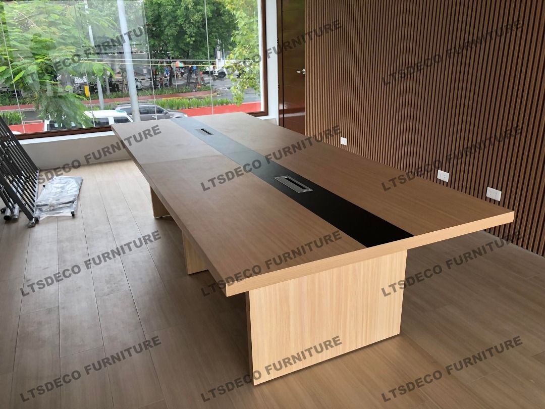 Rectangular Shape in Laminated Finish Conference Table Office Partition ...