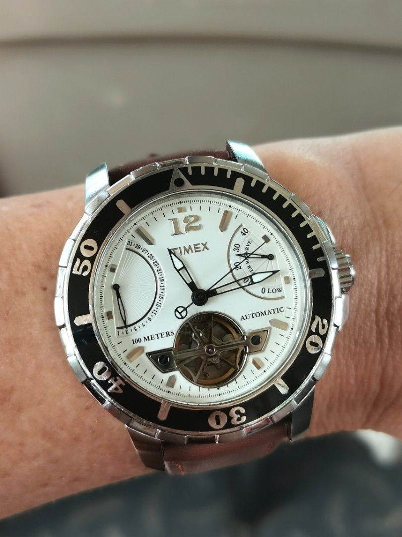 Scarce vintage Timex Dress/Sport Automatic Open Heart Retrograde ...