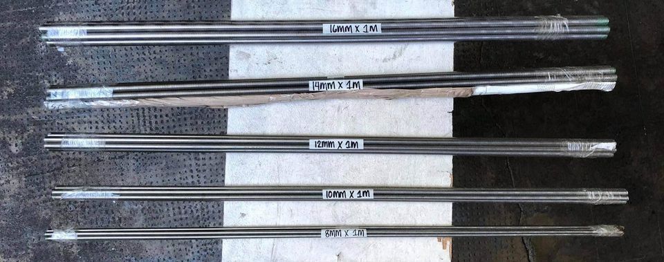 SS304 Fully Threaded Rod 12ft & 1meter lengths 4mm, 5mm, 6mm, 8mm, 10mm ...