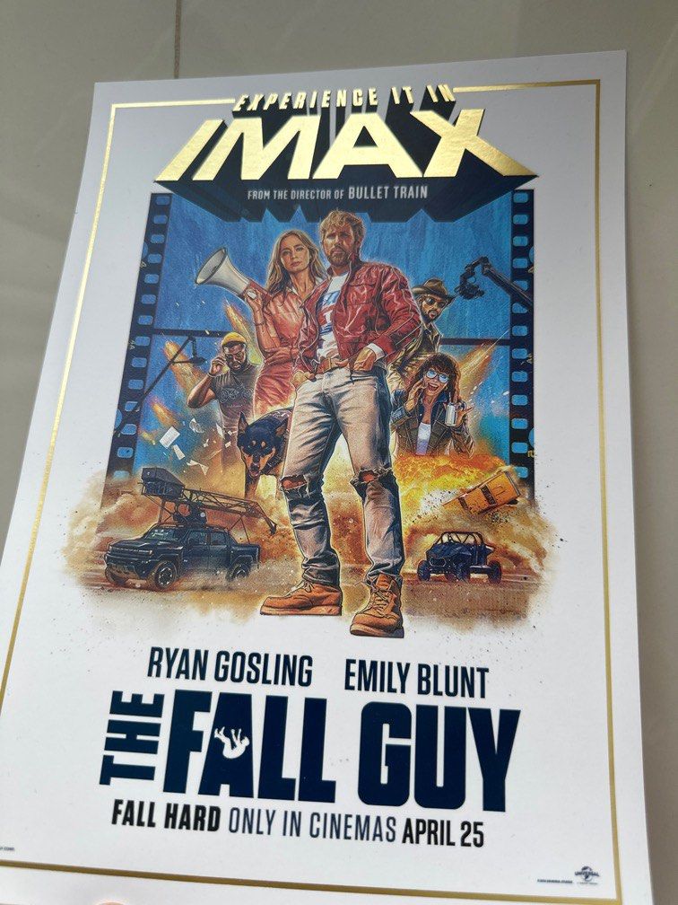 The fall guy imax poster A4 size Ryan gosling Emily blunt movie ...