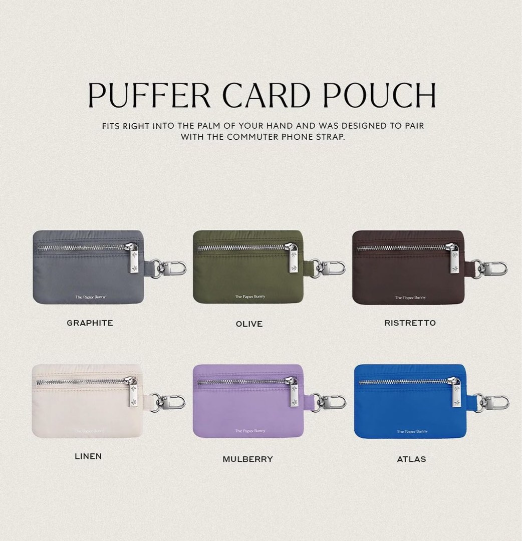 The Paper Bunny Puffer Card Pouch, Women's Fashion, Bags & Wallets ...