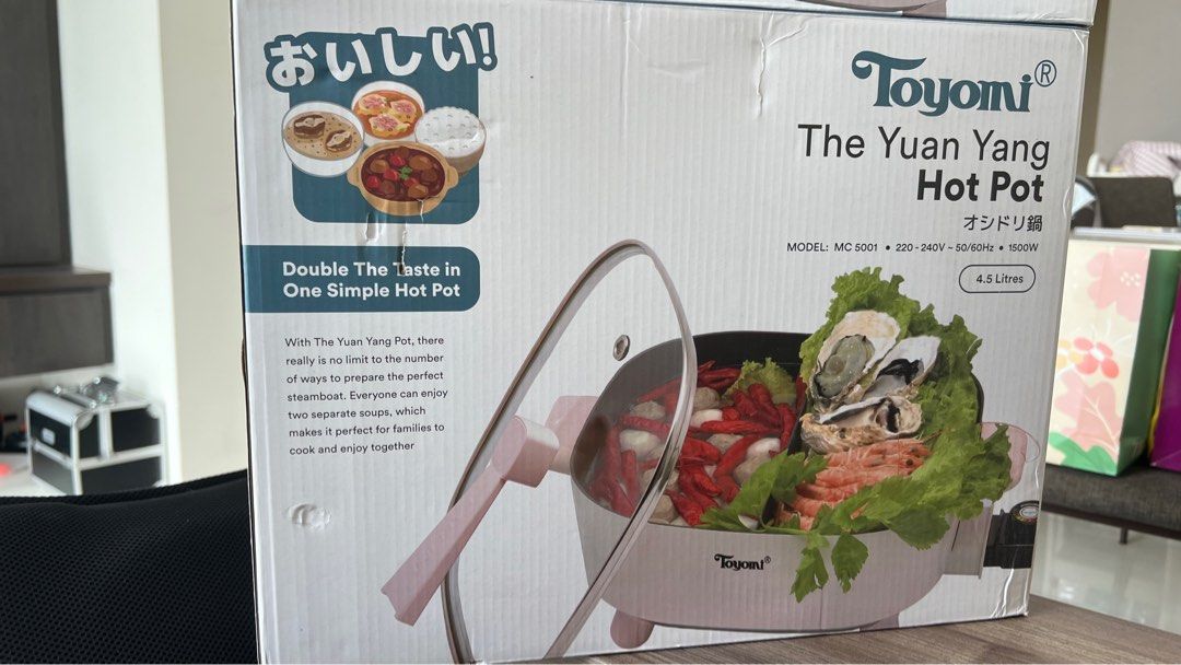 Toyomi Yuan Yang Hot Pot 4.5L, TV & Home Appliances, Kitchen Appliances ...