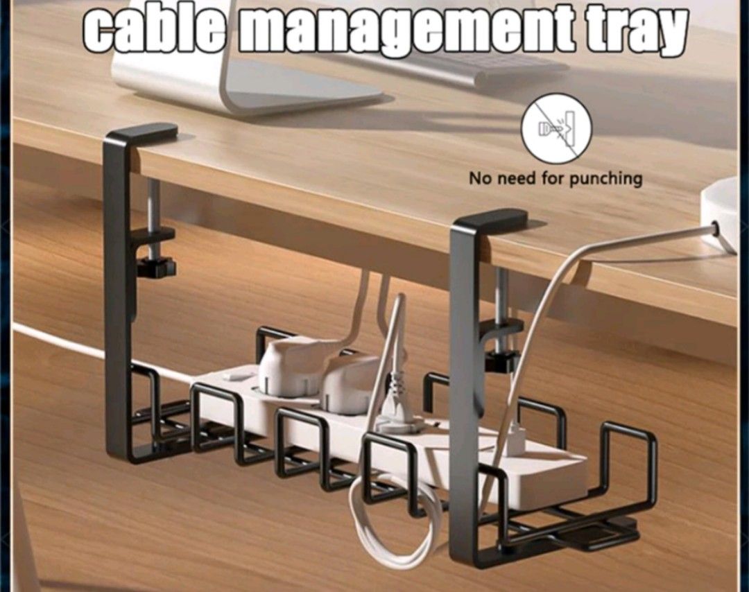Cable management tray for table, Furniture & Home Living, Home ...
