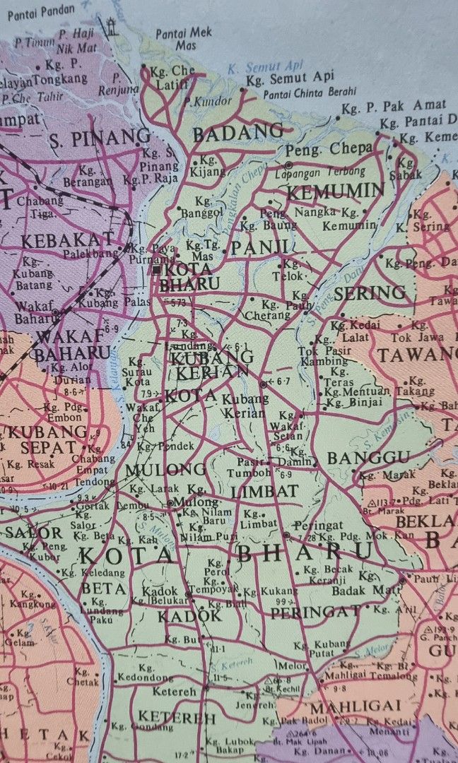 Vintage MAP Peta Perak dan Kelantan 1970s Paper Lama, Hobbies & Toys ...