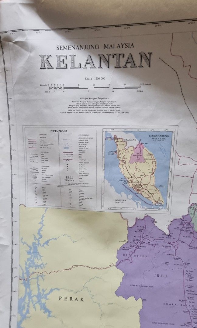 Vintage MAP Peta Perak dan Kelantan 1970s Paper Lama, Hobbies & Toys ...