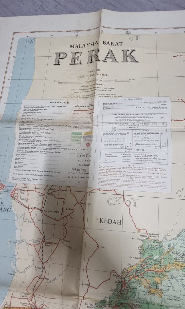 Vintage MAP Peta Perak dan Kelantan 1970s Paper Lama, Hobbies & Toys ...