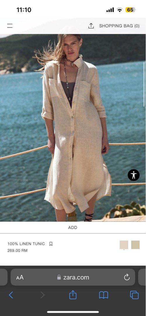 Zara 100% Linen Tunic, Women's Fashion, Dresses & Sets, Dresses on ...