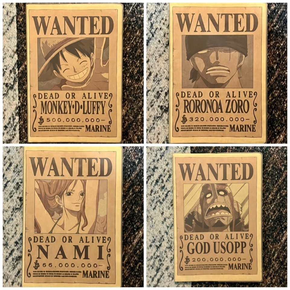 Monkey D. Luffy - WANTED poster notebook, 興趣及遊戲, 收藏品及紀念品, 明星周邊 - Carousell