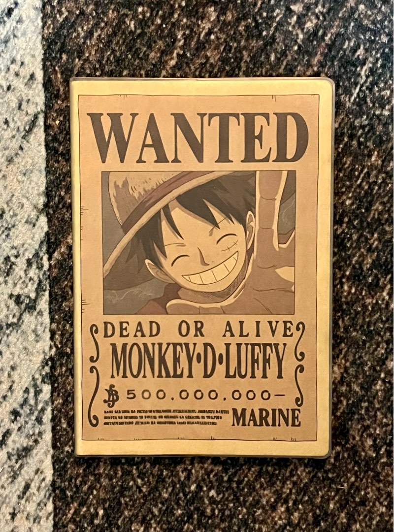 Monkey D. Luffy - WANTED poster notebook, 興趣及遊戲, 收藏品及紀念品, 明星周邊 - Carousell