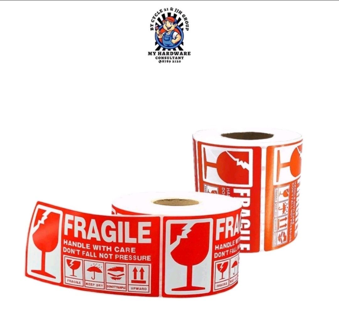 500pcs Fragile Label Sticker Handle With Care Sticker Shipping Label ...