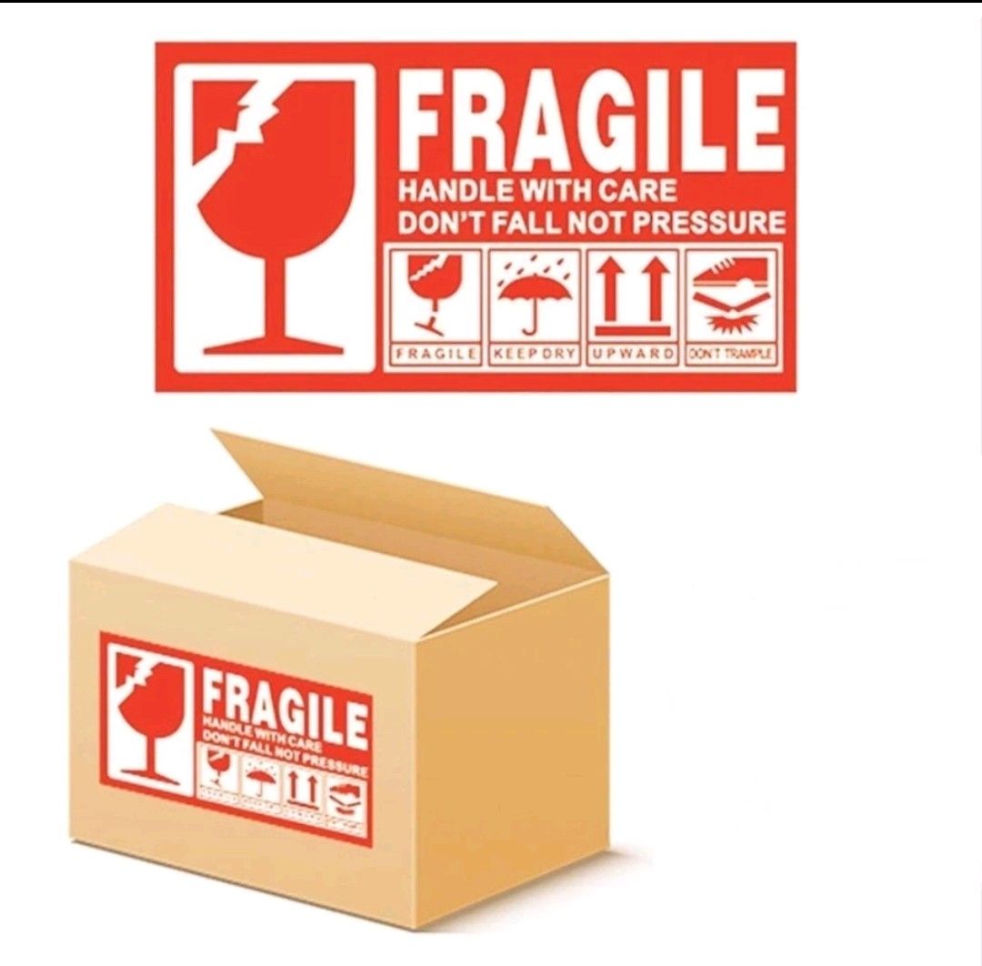 500pcs Fragile Label Sticker Handle With Care Sticker Shipping Label ...