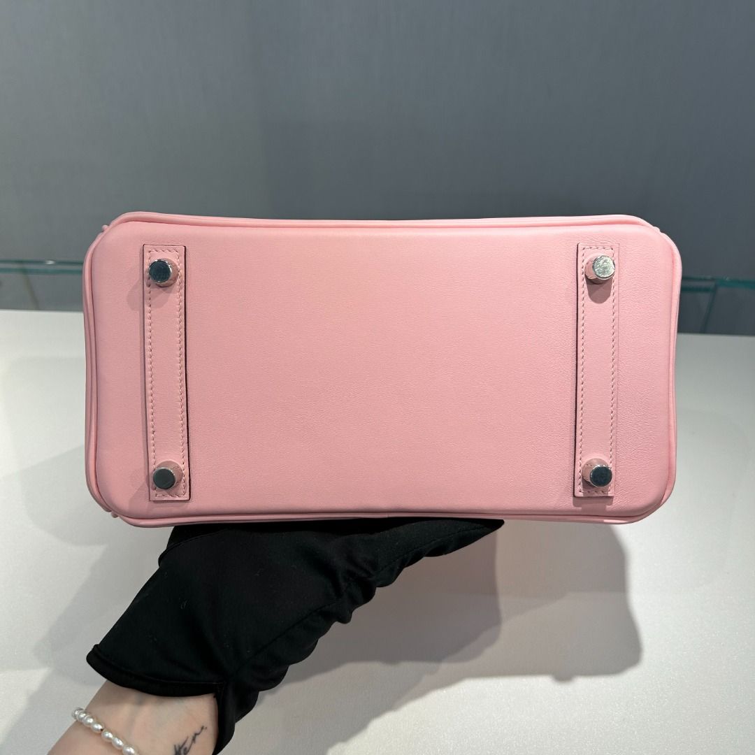 保存品 Birkin25 3Q Rose Sakura 櫻花粉 Jonathan皮 PHW 銀扣, 名牌, 手袋及銀包 - Carousell